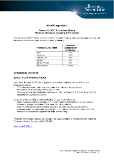 Promus ELITE Permanent Polymer Drug-Eluting Stent - Boston Scientific