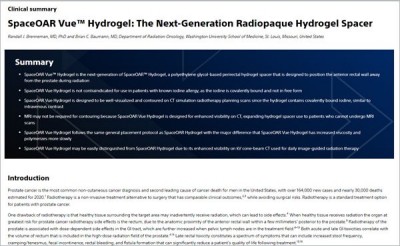 Incorporating SpaceOAR™ Hydrogel into a Urology Practice